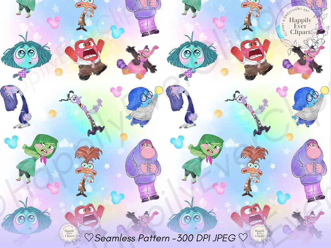 Watercolour Inside Out Seamless Pattern / Inside Out Digital Download ...