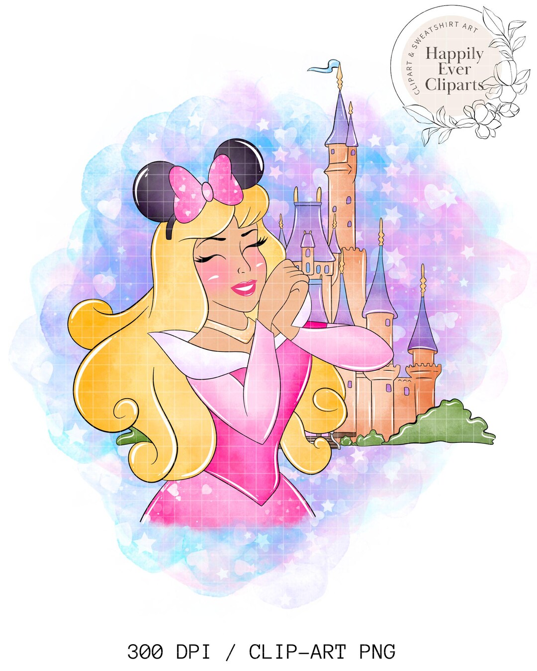 Watercolour Sleeping Beauty Clipart / Princess Aurora 300 Dpi Digital ...