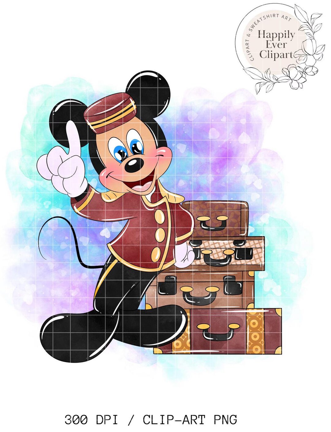 Watercolour Mickey Tower of Terror Ride Clipart / Cute Mickey Tower of ...