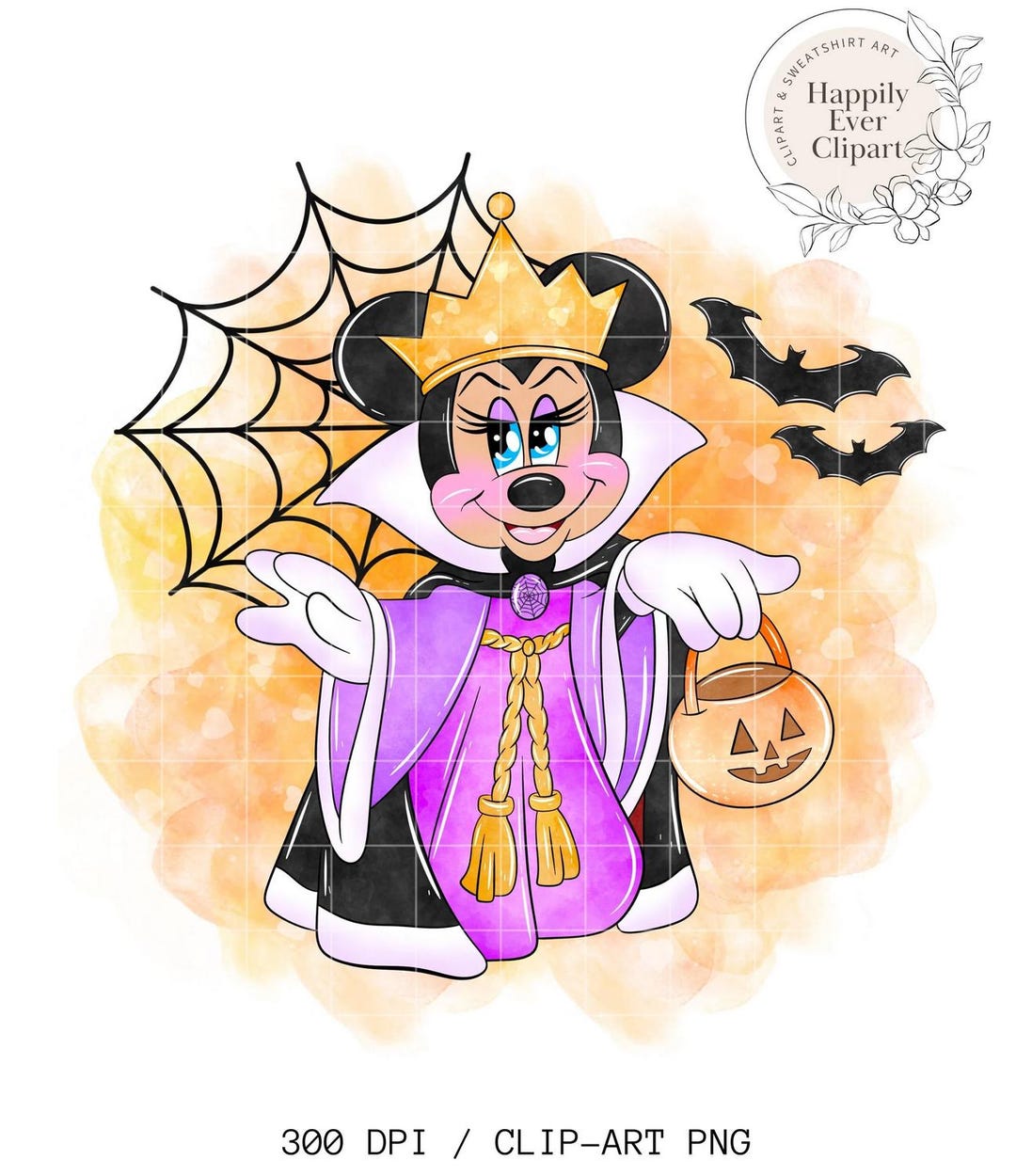 Watercolour Minnie Evil Queen Clipart / Cute Minnie Evil Queen 300 Dpi ...