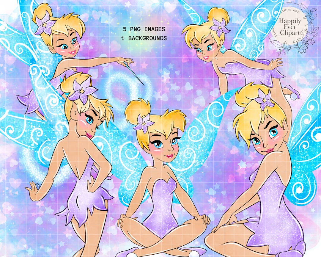 Watercolour Tinkerbell Clipart Set / Cute Tinkerbell 300 Dpi Digital ...