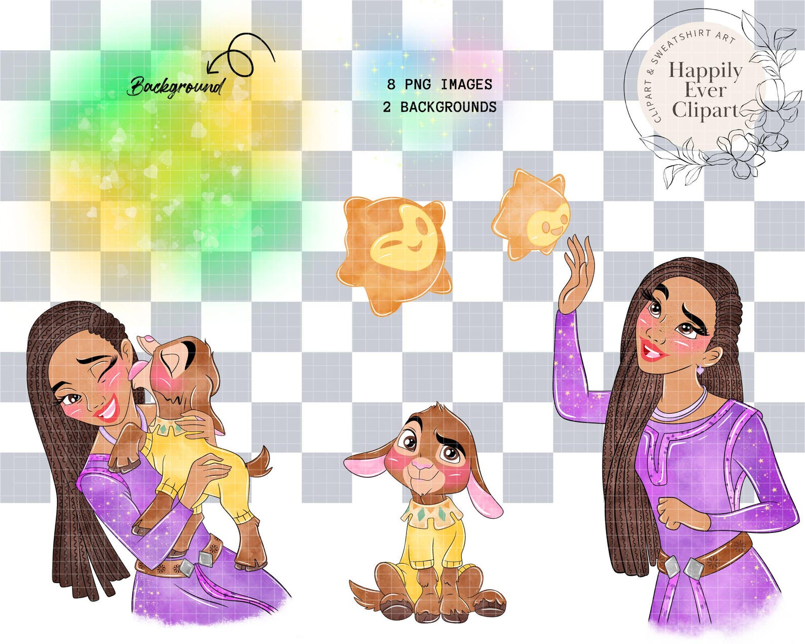 Watercolour Wish Asha Clipart Set / Wish 300 Dpi Digital Download PNG ...