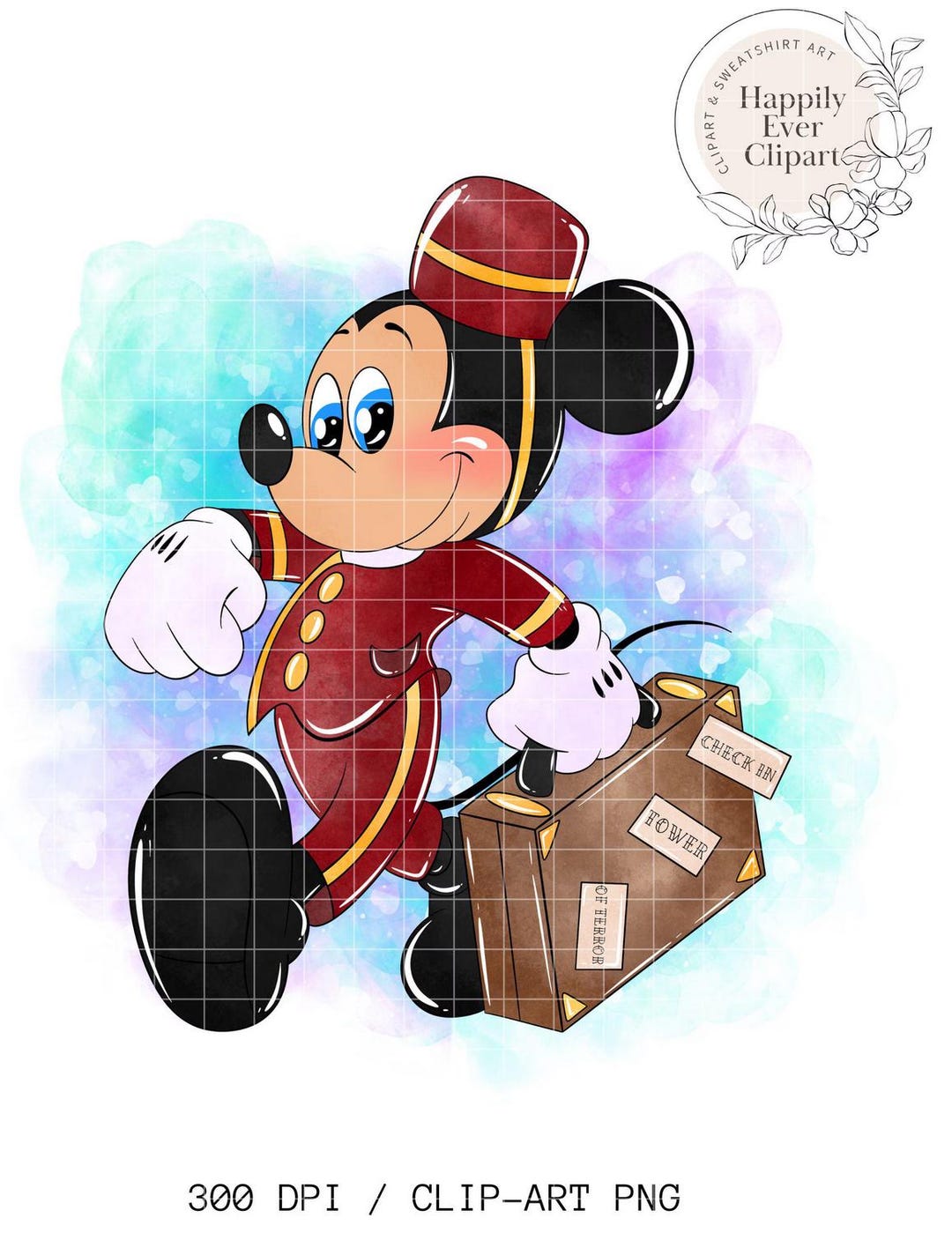 Watercolour Mickey Tower of Terror Ride Clipart / Cute Mickey Tower of ...