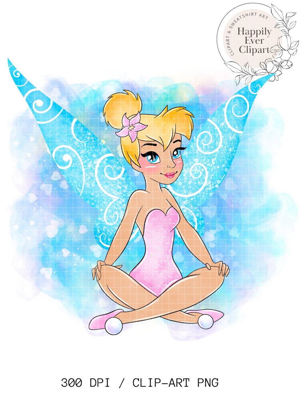 Watercolour Tinkerbell Clipart / Cute Tinkerbell Digital Download PNG ...