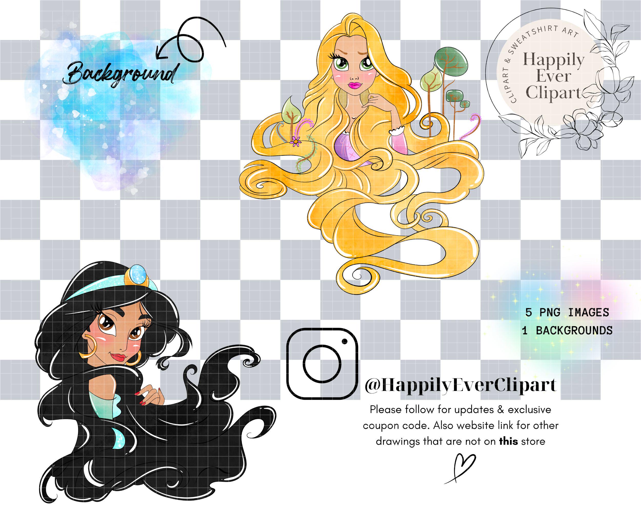 Watercolour Princesses Clipart Set / Cute Princesses 300 Dpi Digital ...