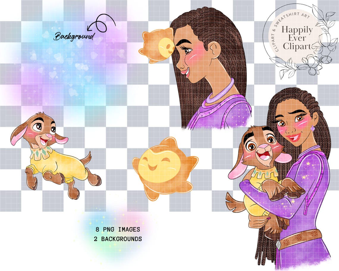 Watercolour Wish Asha Clipart Set / Wish 300 Dpi Digital Download PNG ...