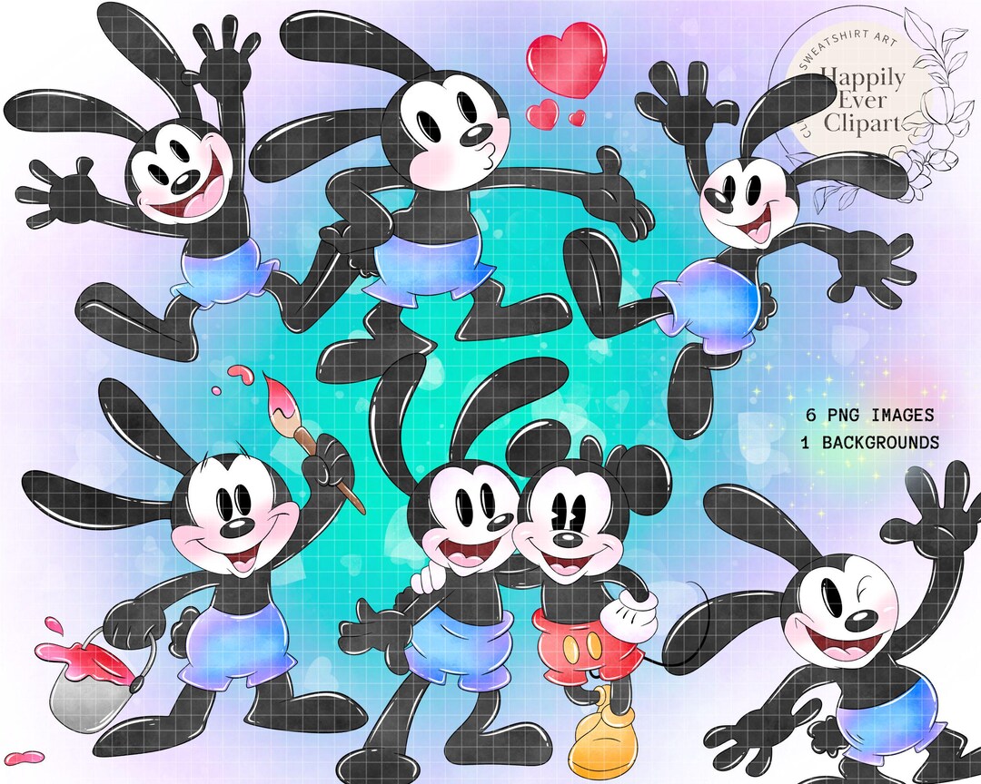 Watercolour Oswald Clipart Set / Oswald 300 Dpi Digital Download ...