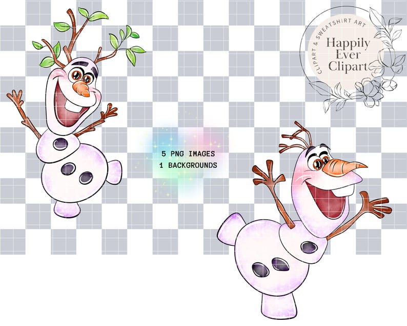 Watercolour Olaf Clipart Set / Cute Olaf 300 Dpi Digital Download ...