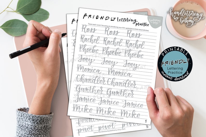 Lettering Practice Sheets Friends Calligraphy Practice - Etsy