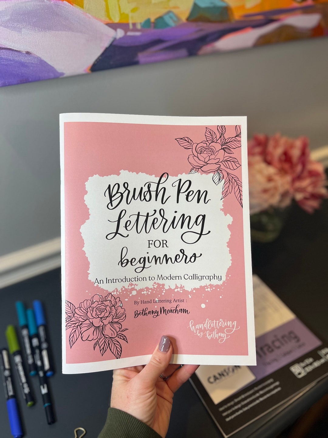 Brush Pen Lettering for Beginners Workbook - Learn Calligraphy / Hand ...