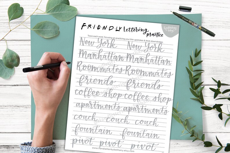 Lettering Practice Sheets Friends Calligraphy Practice - Etsy
