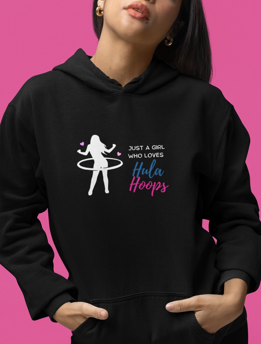 Just a Girl Who Loves Hula Hoops Hoodie, Cozy Vibrant Design With ...