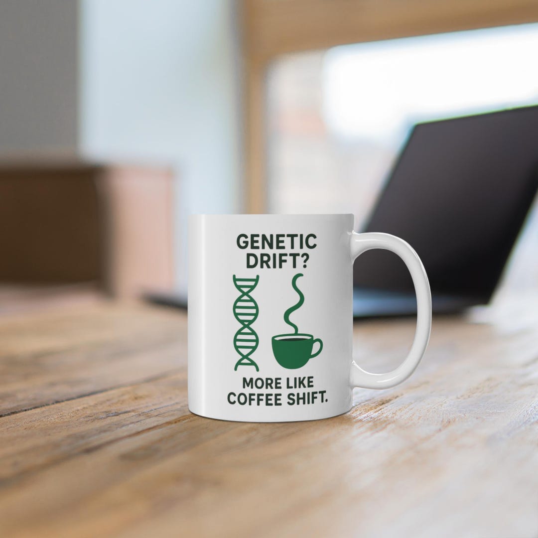 Genetic Drift? More Like Coffee Shift Mug, Darwin Day Ceramic Coffee ...