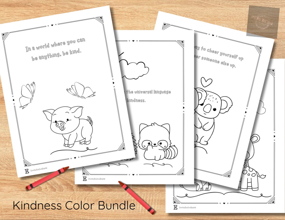 Kindness Color Bundle Coloring Pages, Color Pages, Kids Color Pages ...