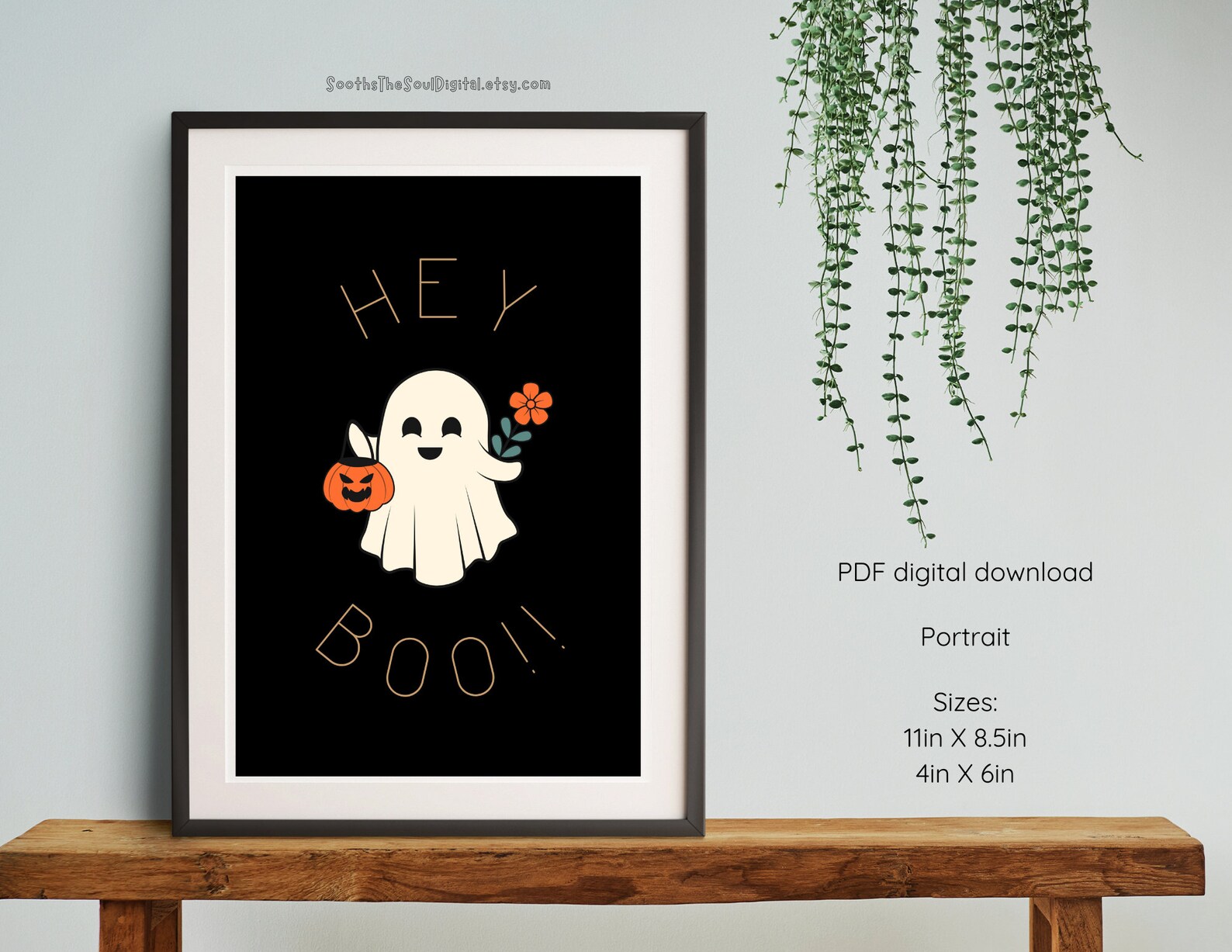 Hey Boo Wall Art, Ghost Wall Art, Boo Sogn, Spooky Wall Art, Halloween ...
