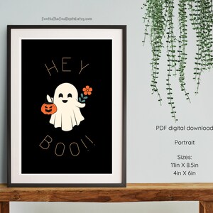 Hey Boo Wall Art, Ghost Wall Art, Boo Sogn, Spooky Wall Art, Halloween ...