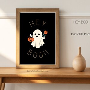 Hey Boo Wall Art, Ghost Wall Art, Boo Sogn, Spooky Wall Art, Halloween ...