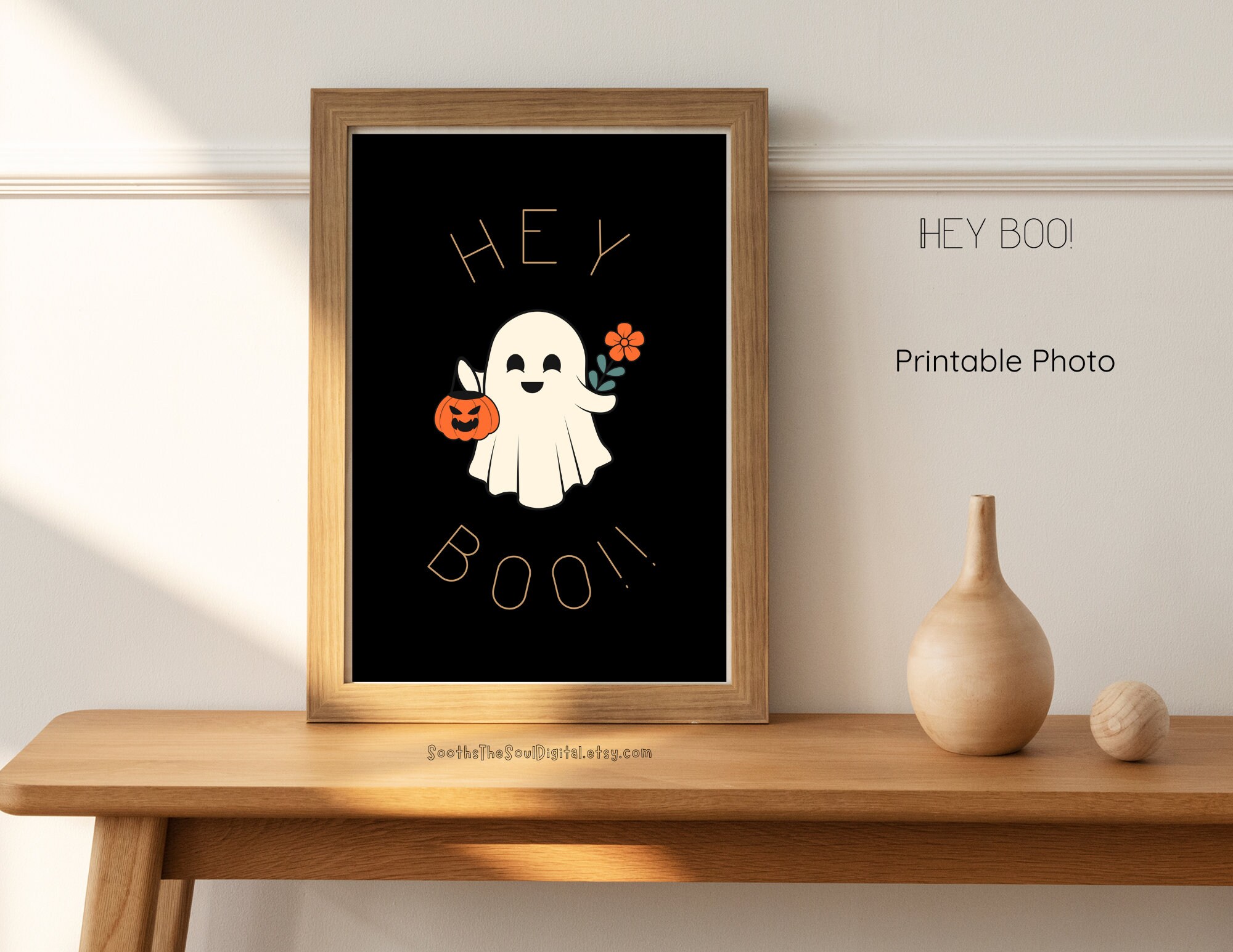 Hey Boo Wall Art, Ghost Wall Art, Boo Sogn, Spooky Wall Art, Halloween ...