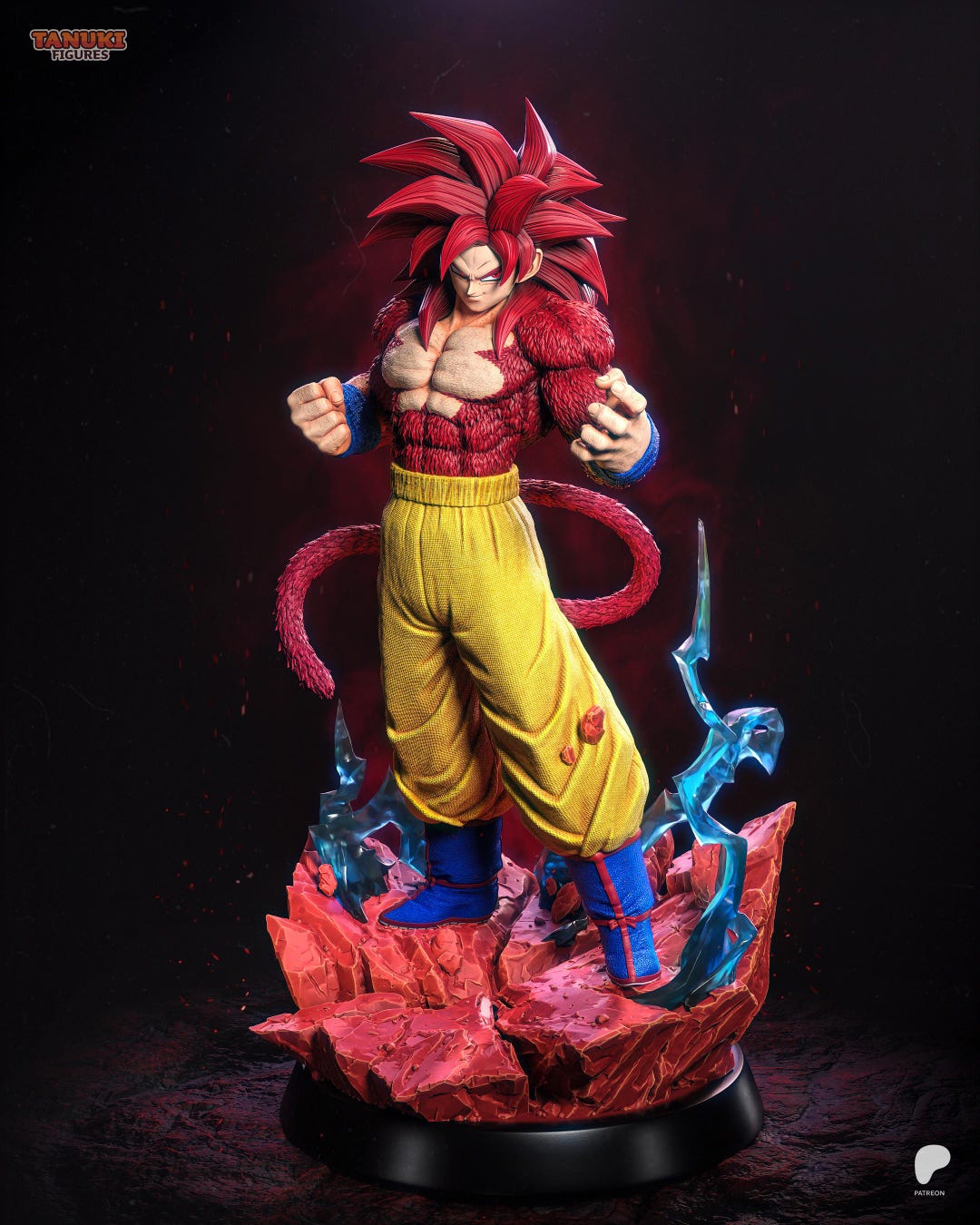 Primal Warrior Figure – SSJ4 Style | Hand Painted SLA 3D Print With ...