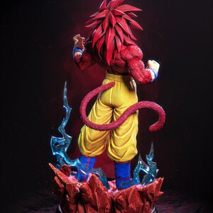 Primal Warrior Figure – SSJ4 Style | Hand Painted SLA 3D Print With ...