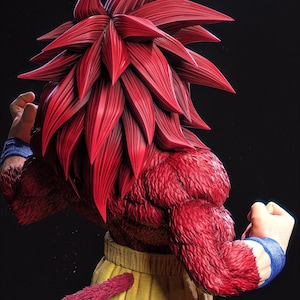 Primal Warrior Figure – SSJ4 Style | Hand Painted SLA 3D Print With ...