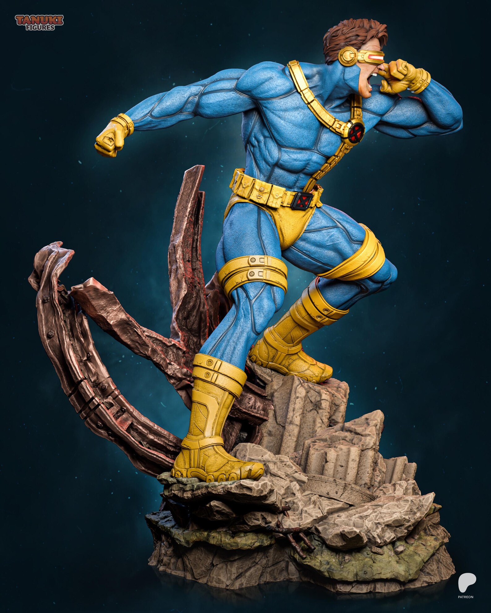 Cyclops X-men Resin Statue: Hand-painted Optic Blast Fan Art - Etsy