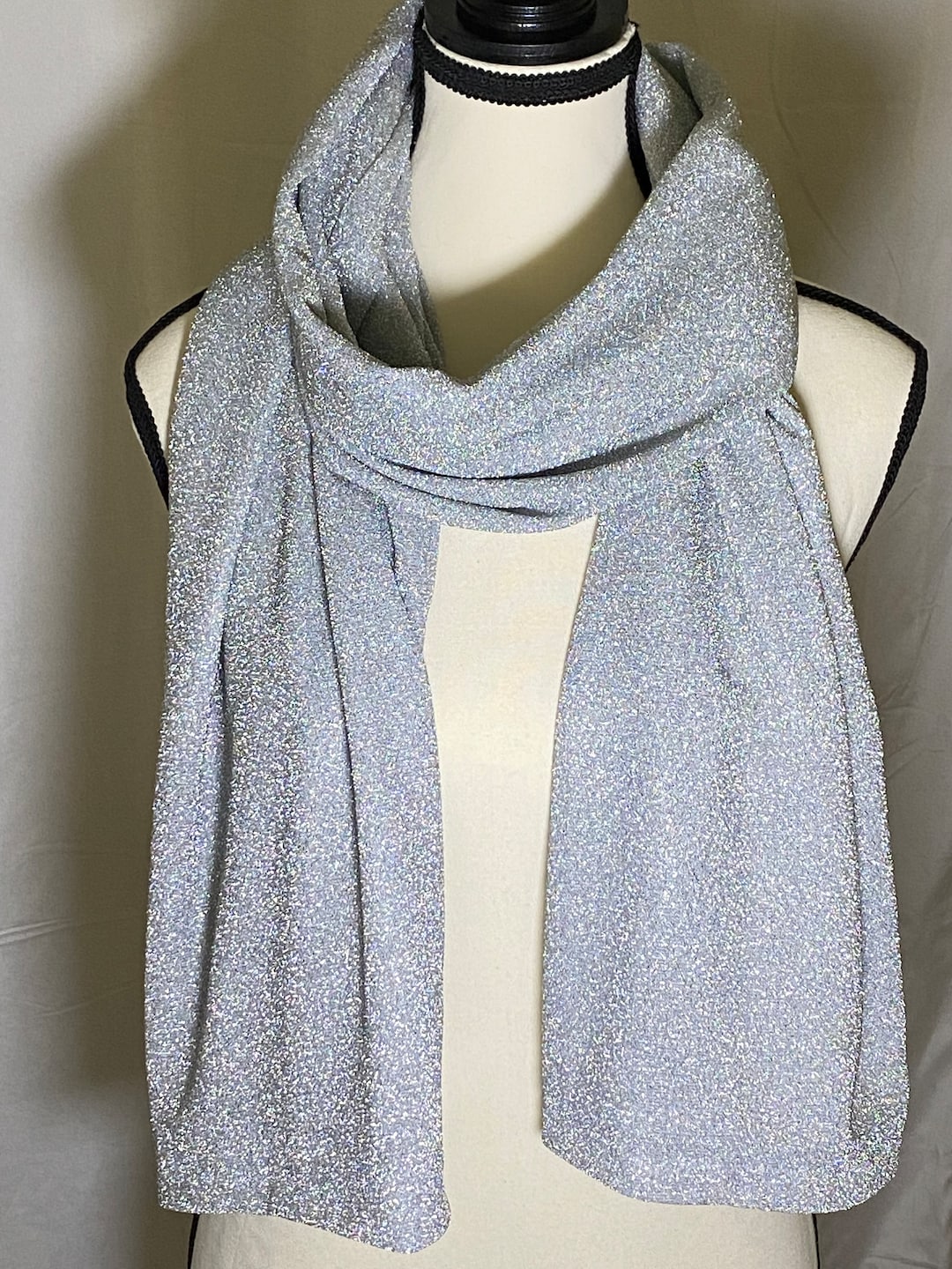 Silver Glitter Scarf - Etsy