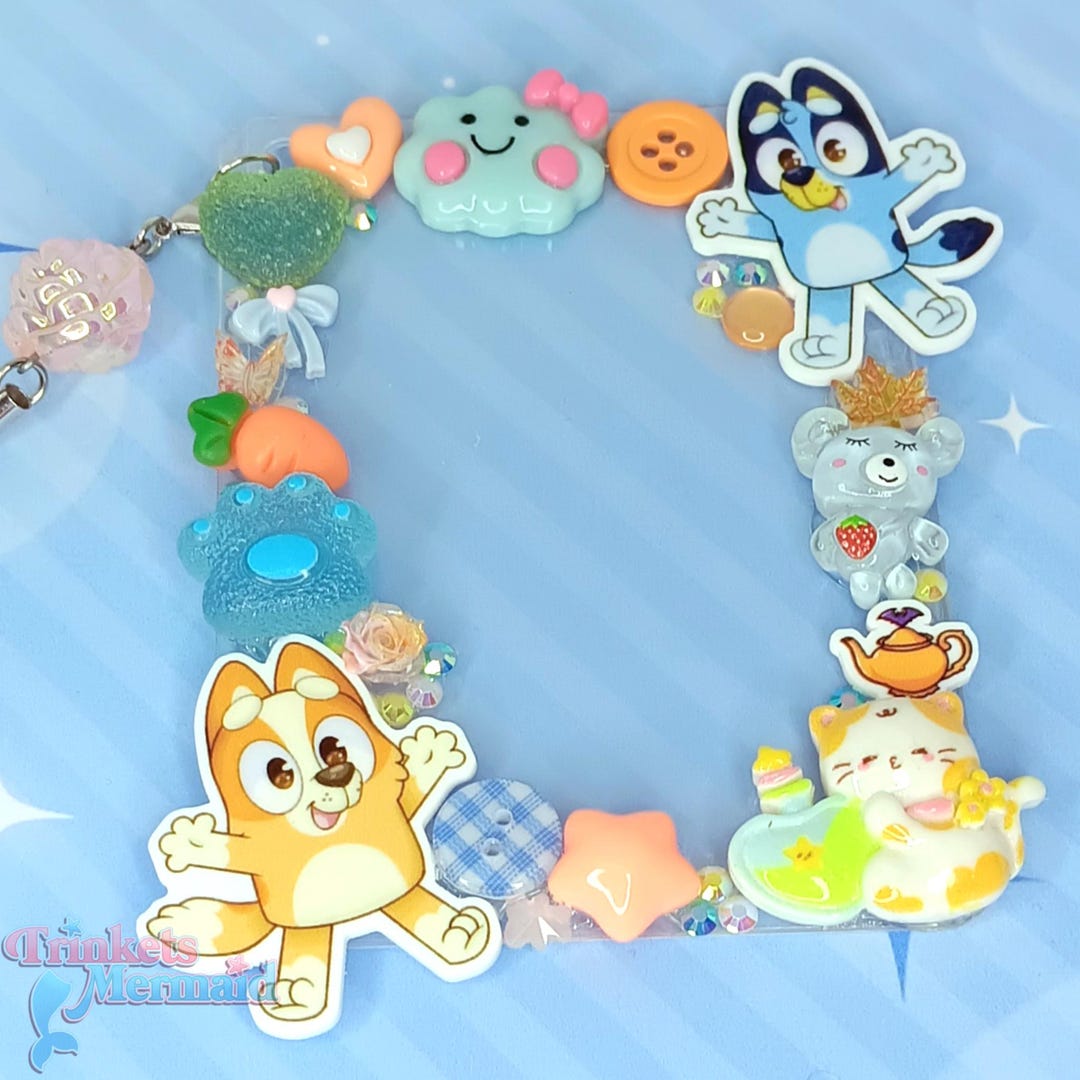 Bluey Deco Toploader - Kawaii Ita Bag Keychain, Oshikatsu Decoden Frame ...