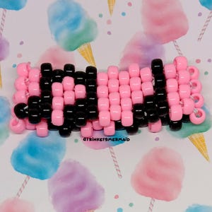 Pink Music Note Kandi Cuff - Multistitch Cute Rave Kawaii Scene Emo Y2K ...
