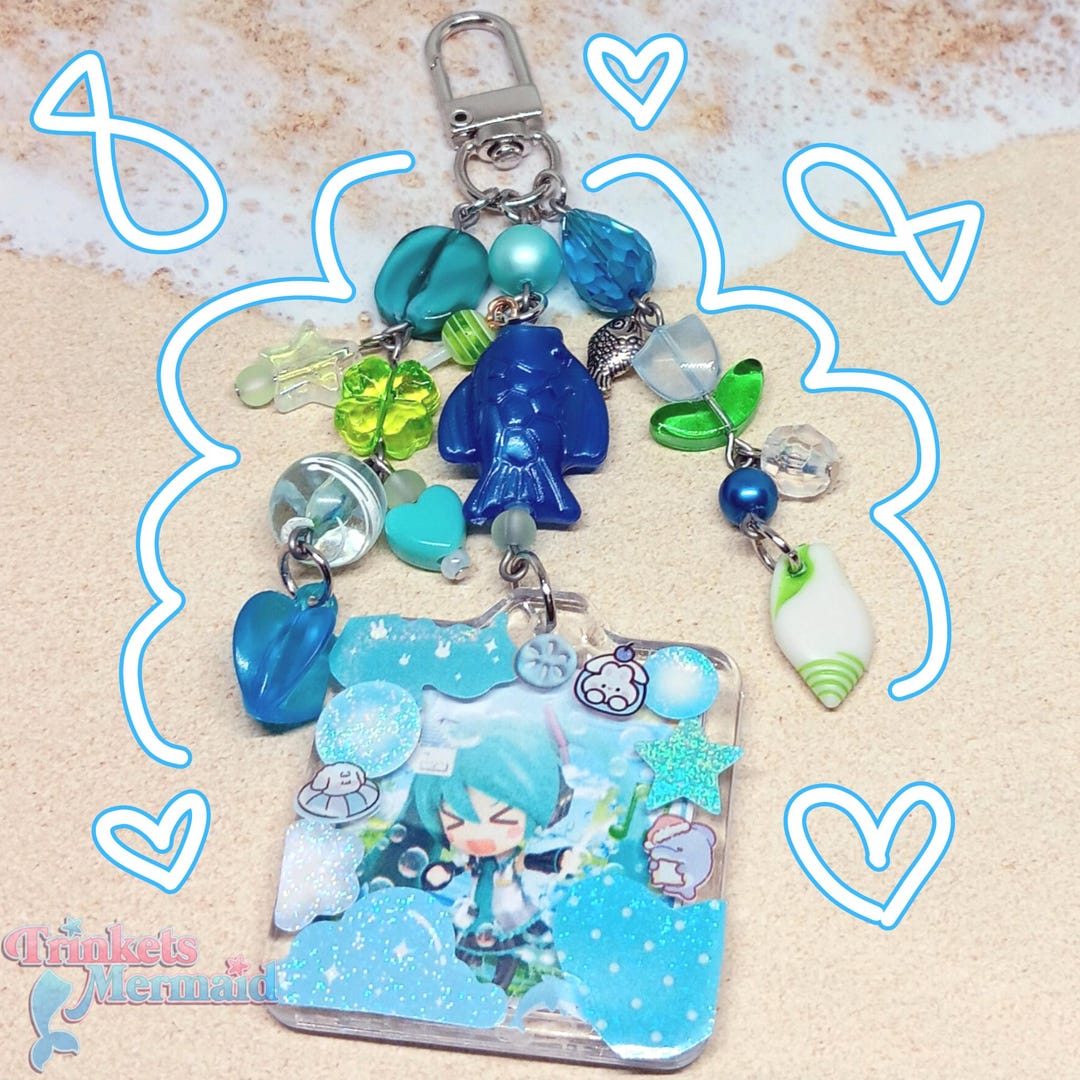 Frutiger Aero Miku Keychain - Hatsune Miku Webcore Trinket, Decora Kei ...