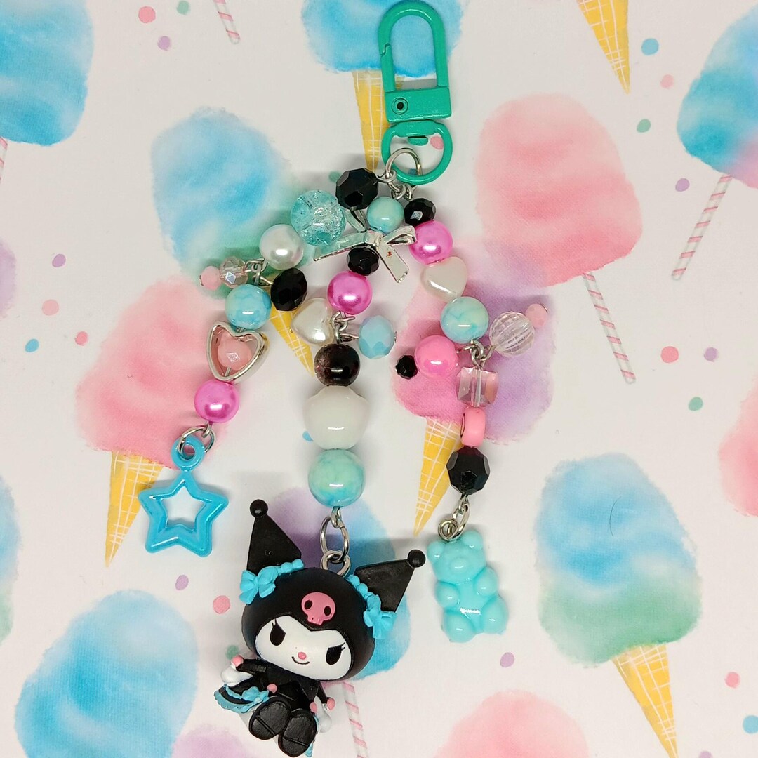 Sweet Lolita Kuromi Keychain Cluttercore Sanrio Deco Beaded Bag or ...