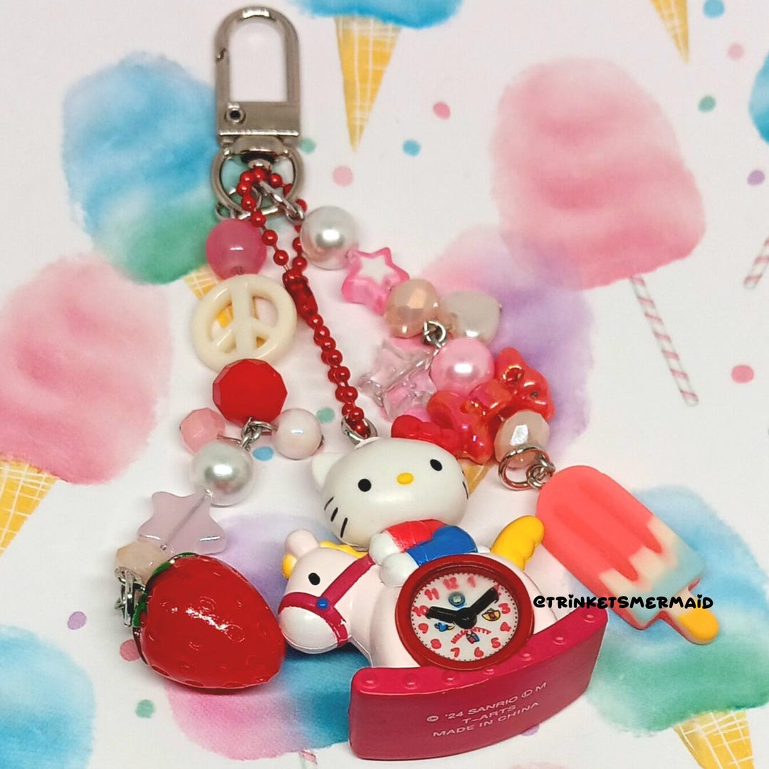 Hello Kitty Keychain - Sanrio Authentic Heisei Retro Kawaii Cluttercore ...