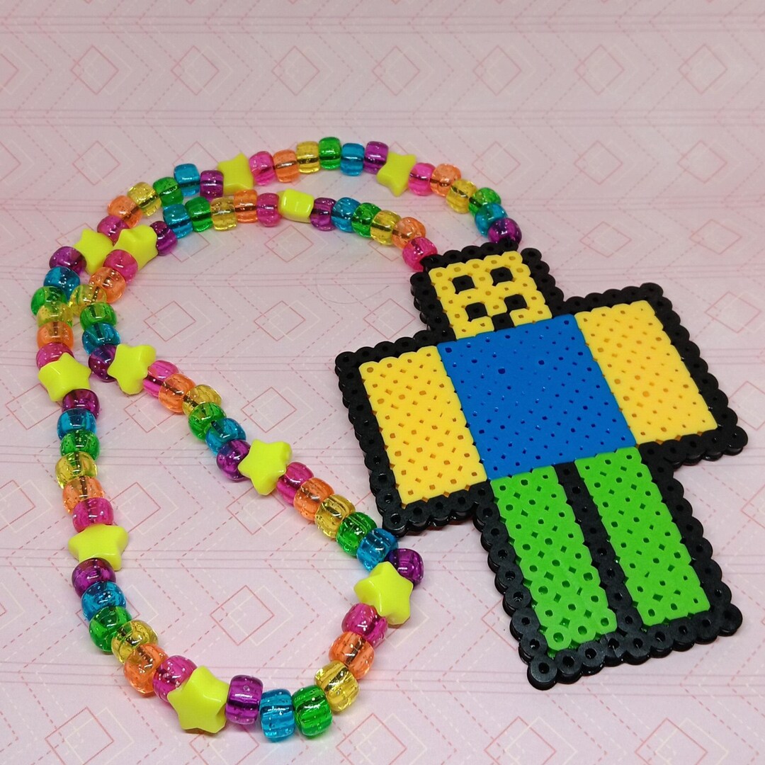 Noob Kandi Perler Necklace - Roblox Scene Emo Scenecore Y2K 2000s 2010s ...