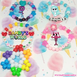 Dandy's World Kandi Bracelets - Toons DW Roblox Game Kawaii Scene Emo Beaded Jewelry - Etsy