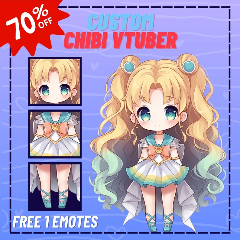 Live2d Vtuber Model for Commercial Use Cute Girl Chibi Customizable ...