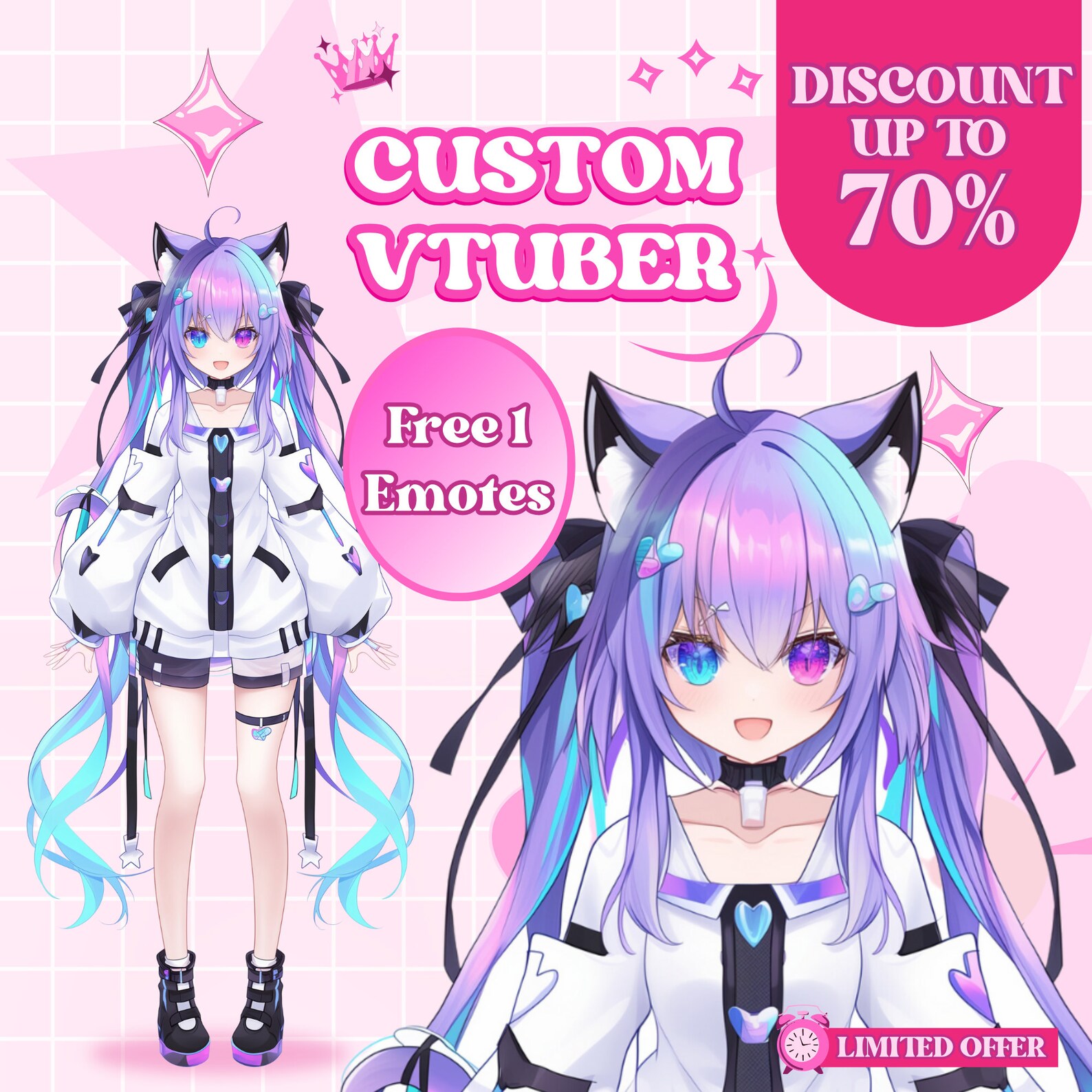 CUSTOM VTUBER Model Male or Female Live2d Model Vtuber Design ...