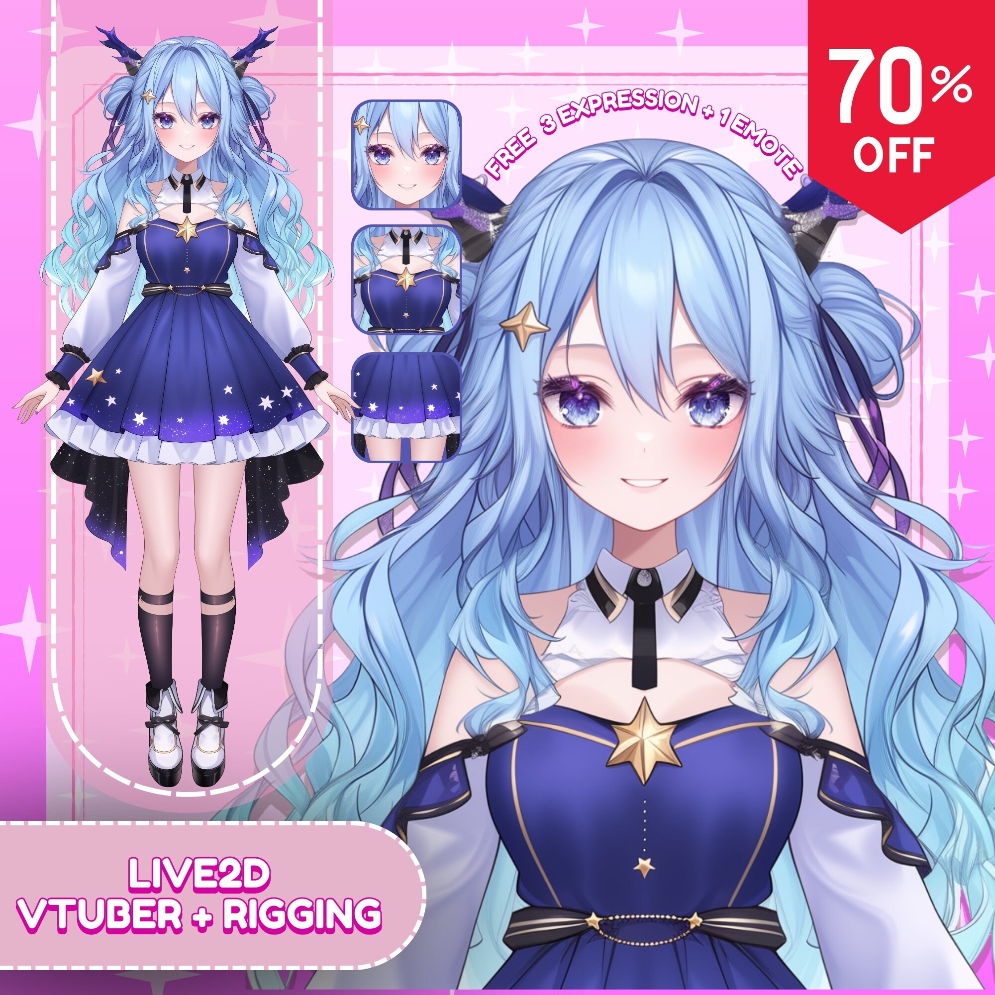 Custom Vtuber Model for Commercial Use Vtuber Commission Vtuber Design ...