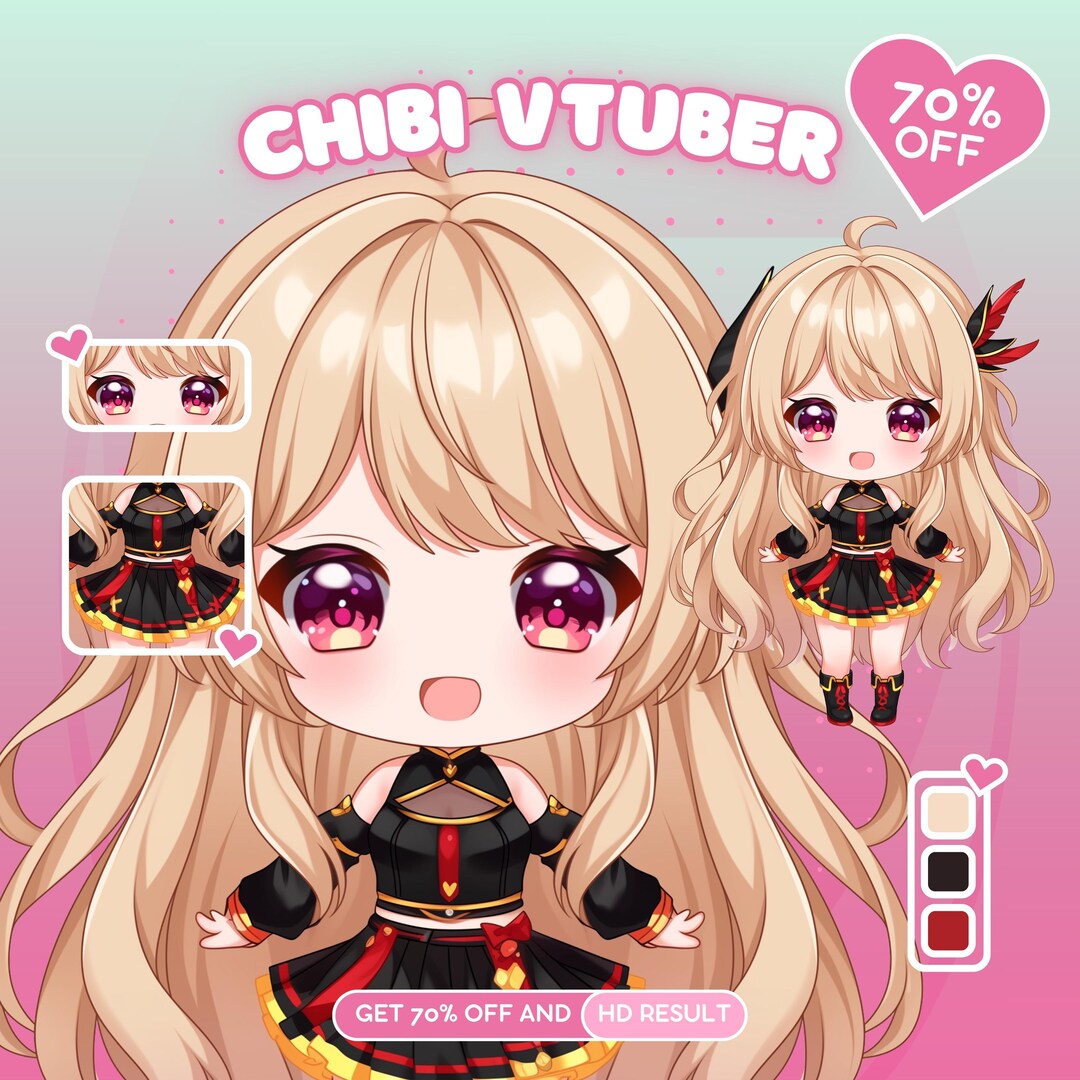 Custom Chibi Vtuber Model | Chibi Vtuber, Pngtuber, Vtuber Assets ...
