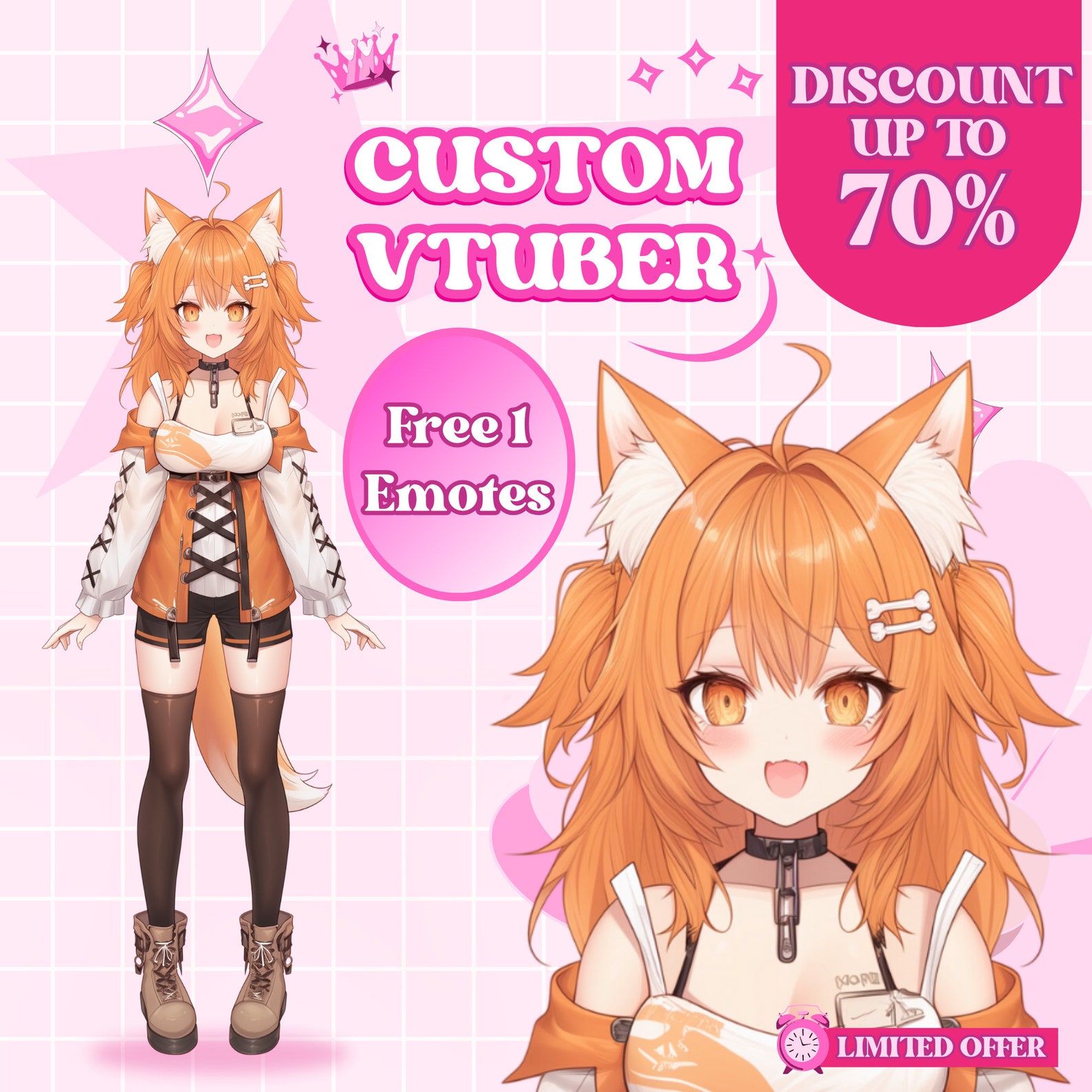 CUSTOM VTUBER Model Male or Female Live2d Model Vtuber Design ...