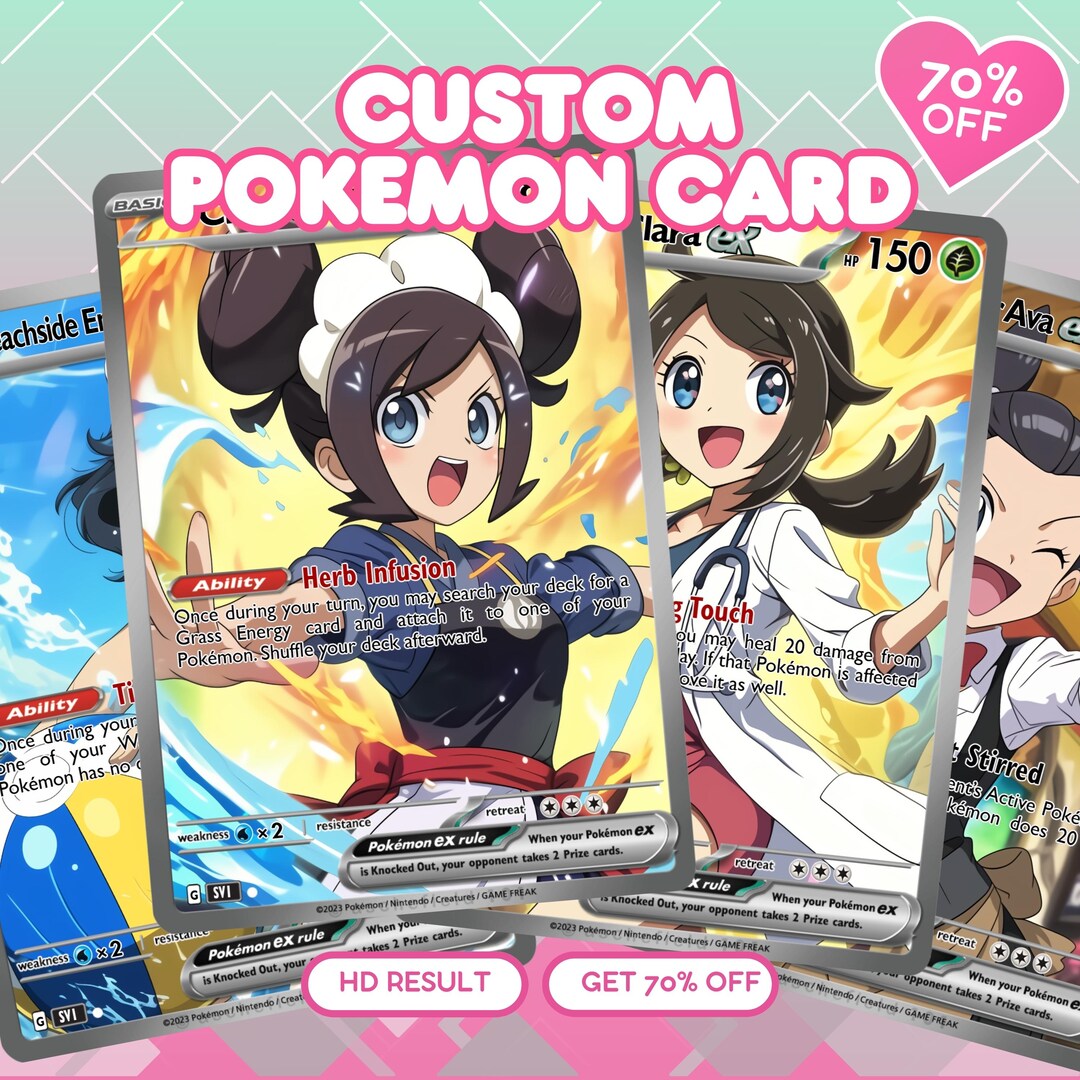 Custom Pokémon Illustration, Personalized Gift for Birthday ...