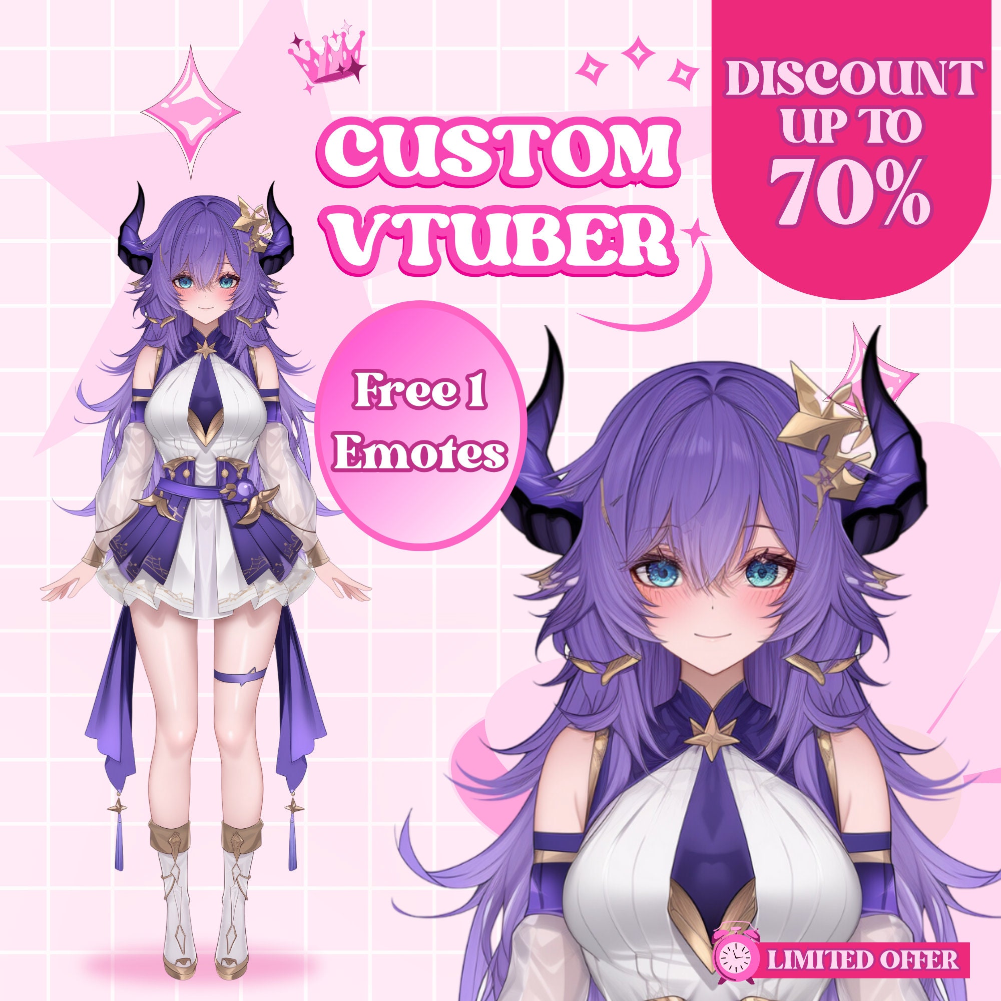 CUSTOM VTUBER Model Male or Female Live2d Model Vtuber Design ...