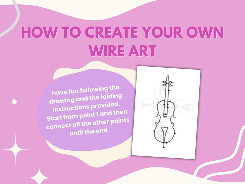 Musical Instrument Wire Art Templates: Bending Guide (printable Pattern ...