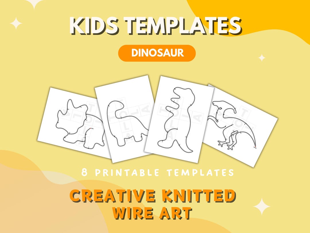 Dinosaur Wire Craft Templates, DIY Dino Art, Wire Bending Guide ...