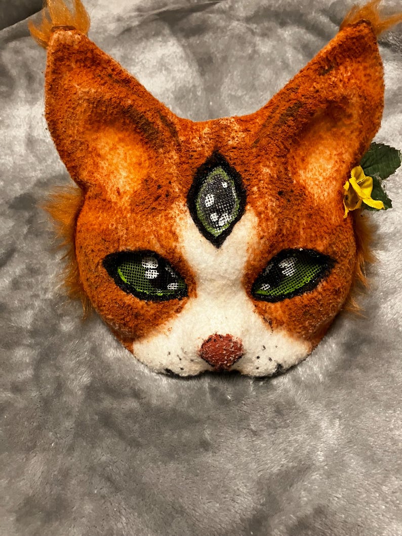 Orange Norwegian Forest Cat Therian Mask - Etsy