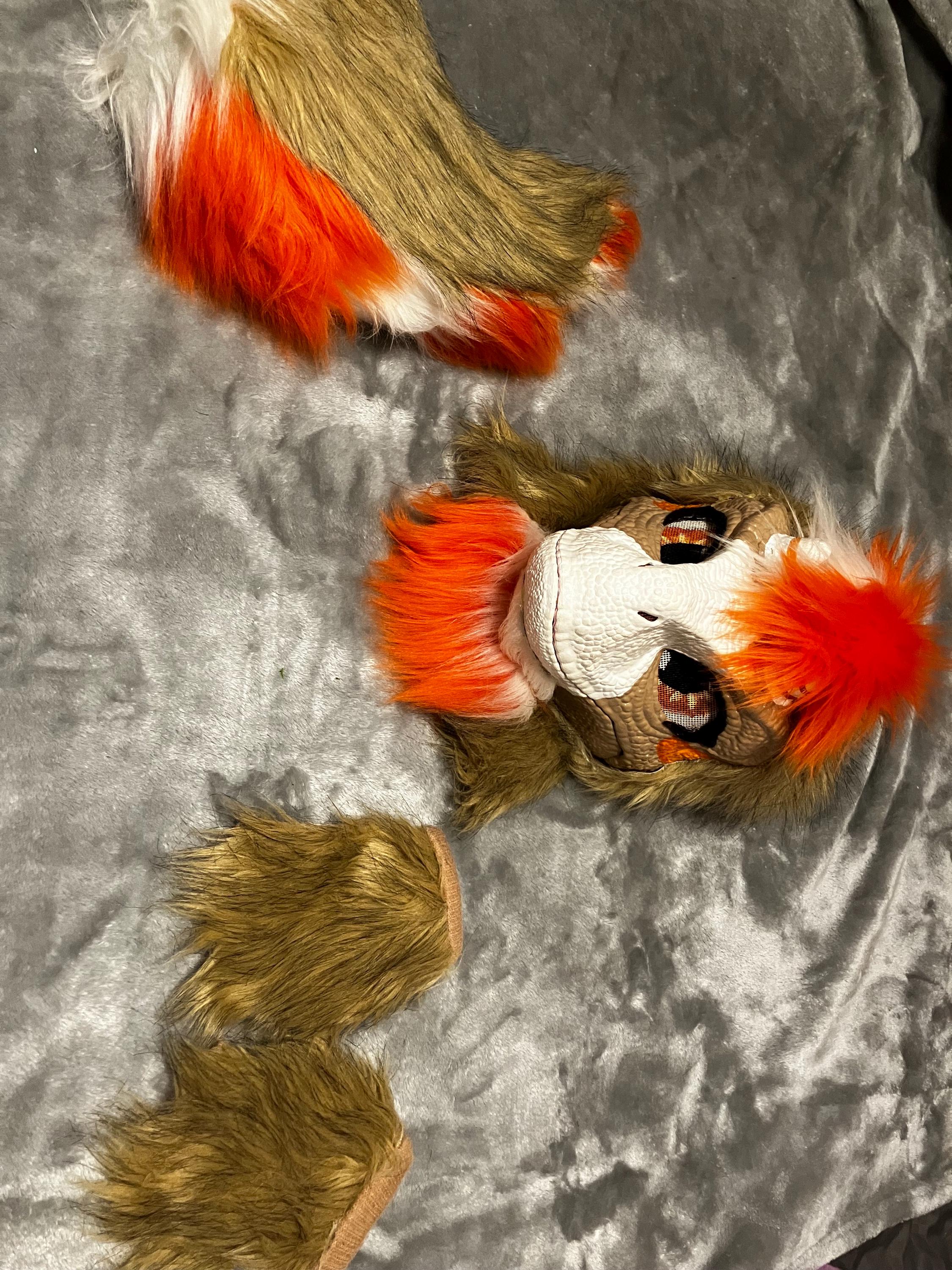Orange, White, and Tan Dinomask Fursuit - Etsy