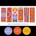 Bold Geometric Printable Bookmarks-6 Unique Abstract Designs, Orange ...