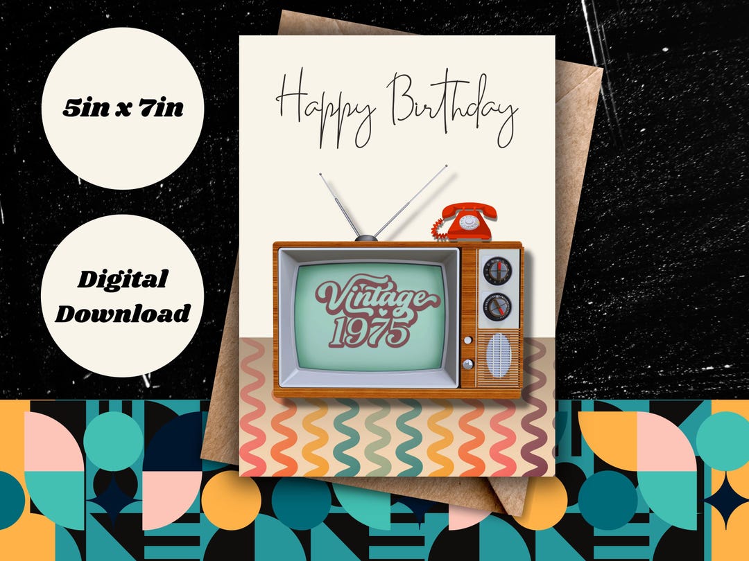 Vintage 1975 Birthday Card for People Turning 50 Years Old- Retro ...