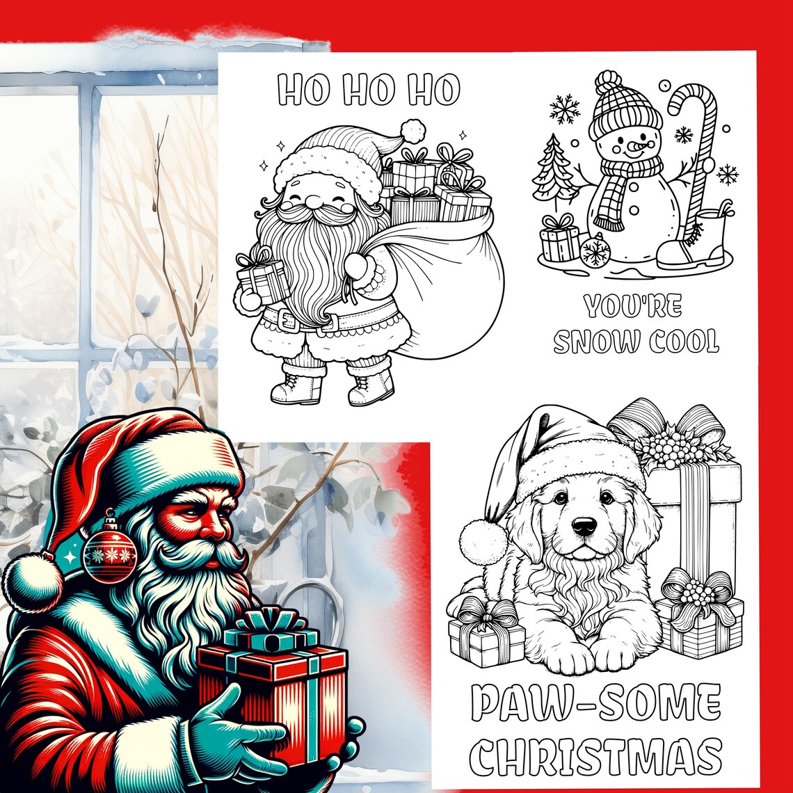 Christmas Coloring Pages for Kids: 35 Festive Designs (PDF Download) - Etsy