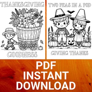 Thanksgiving Coloring Pages for Kids: 25 Printable Designs (PDF) - Etsy
