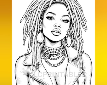 Afro Black Girl Coloring Page: African Woman Printable (PDF Download ...